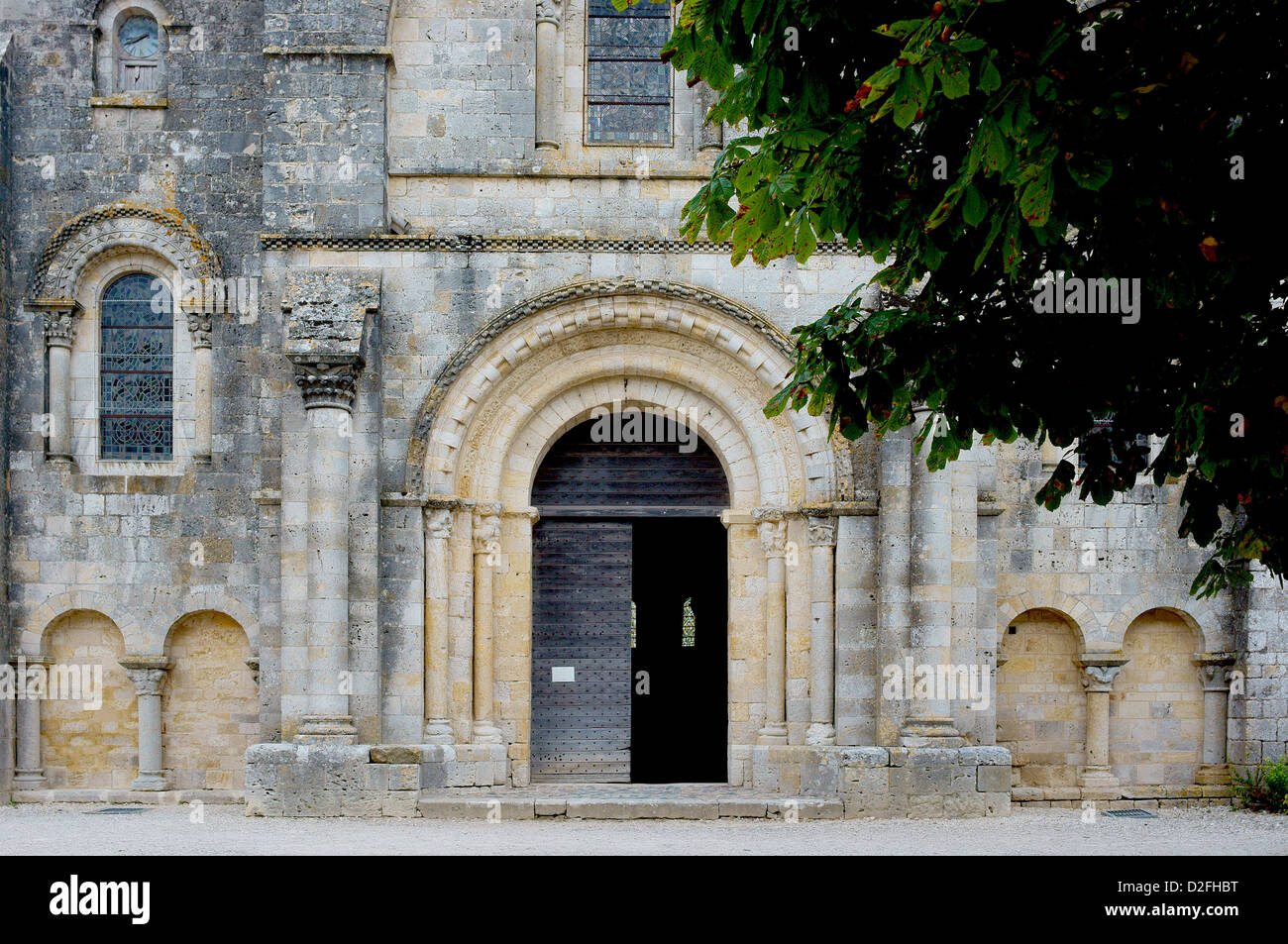 Moirac Cluniac romanesque church Notre Dame Lot et Garonne Stock Photo ...