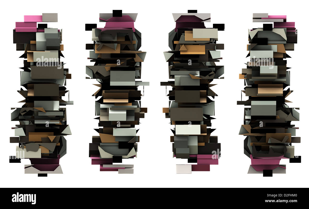 border 3d abstract graffiti modern totem sculpture render Stock Photo ...