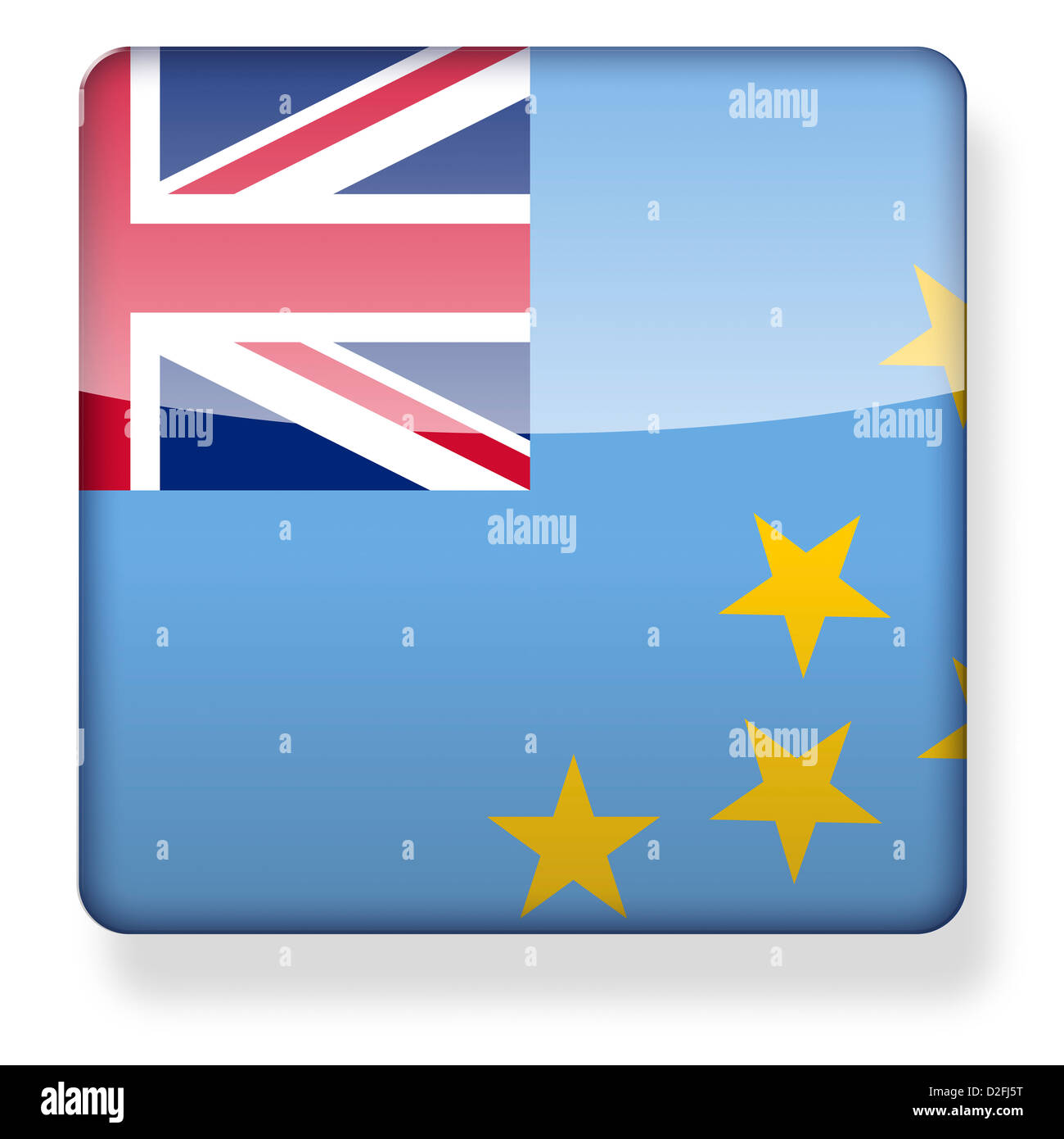 Tuvalu flag as an app icon. Clipping path included Stock Photo - Alamy