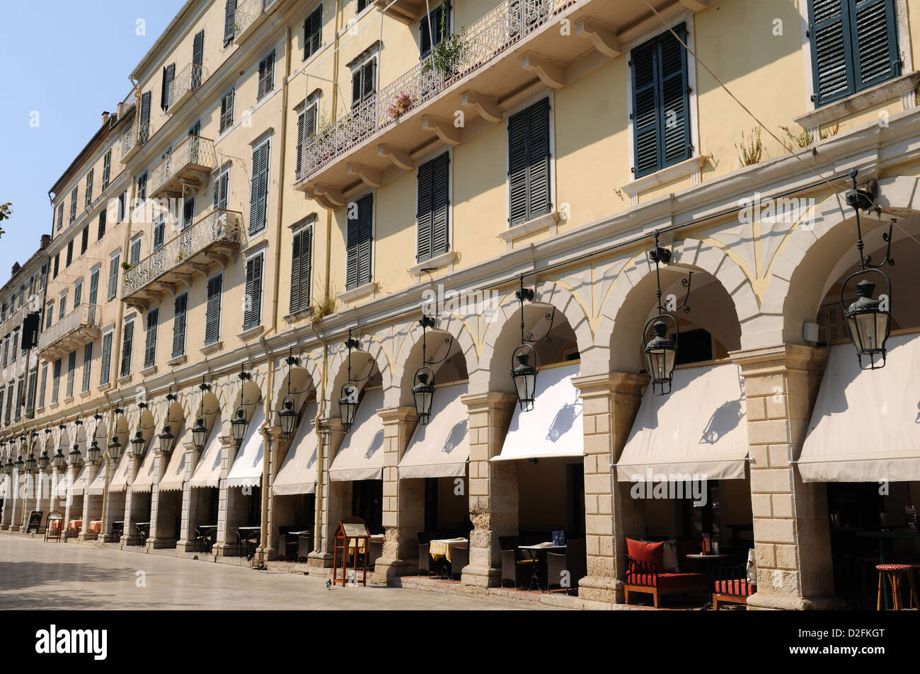 The Liston Square Kerkyra Corfu Old Town Greece Stock Photo - Alamy