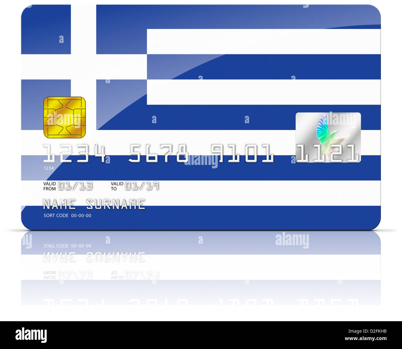 Greece credit card. Clipping path included Stock Photo - Alamy