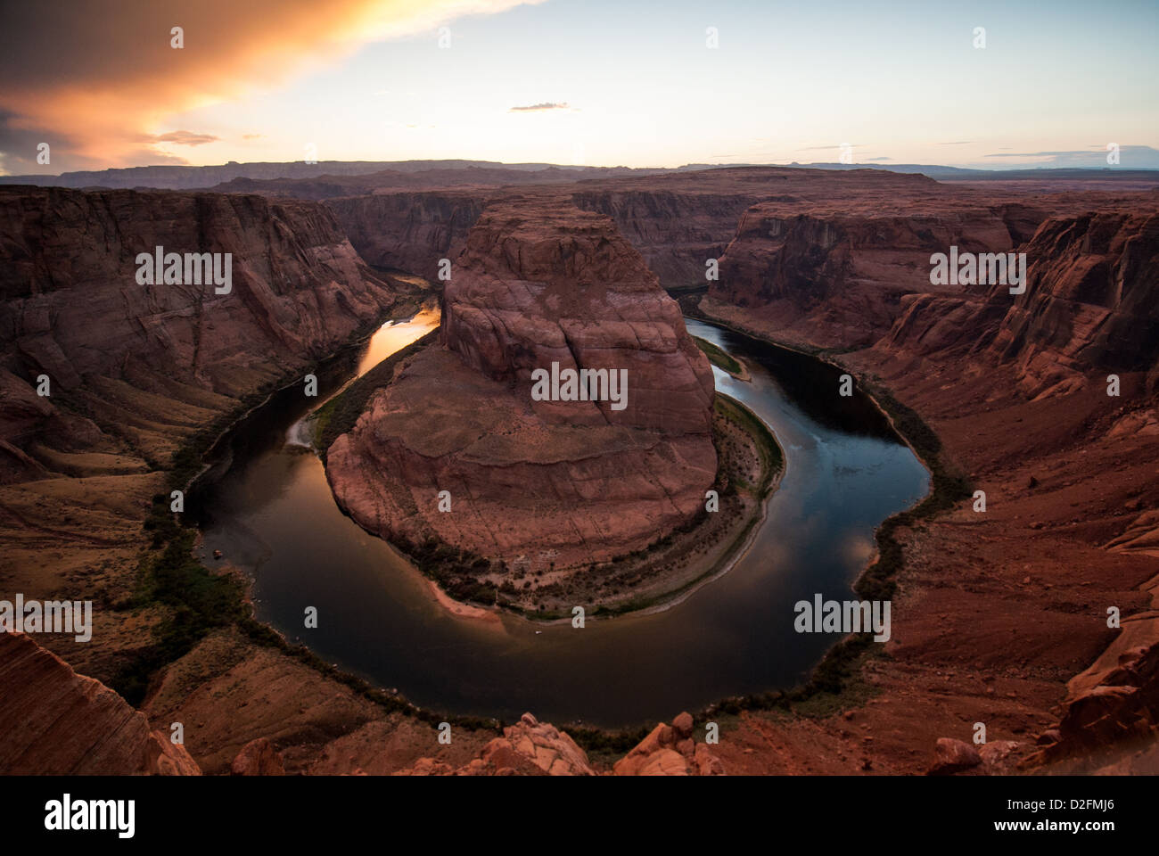 Horseshoe Bend of the Colorado river at sunset Stock Photo - Alamy