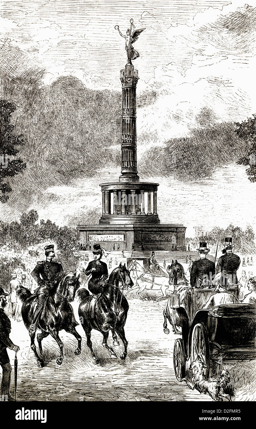 Siegessaeule Victory Column on Grossen Stern, Tiergarten, Berlin ...