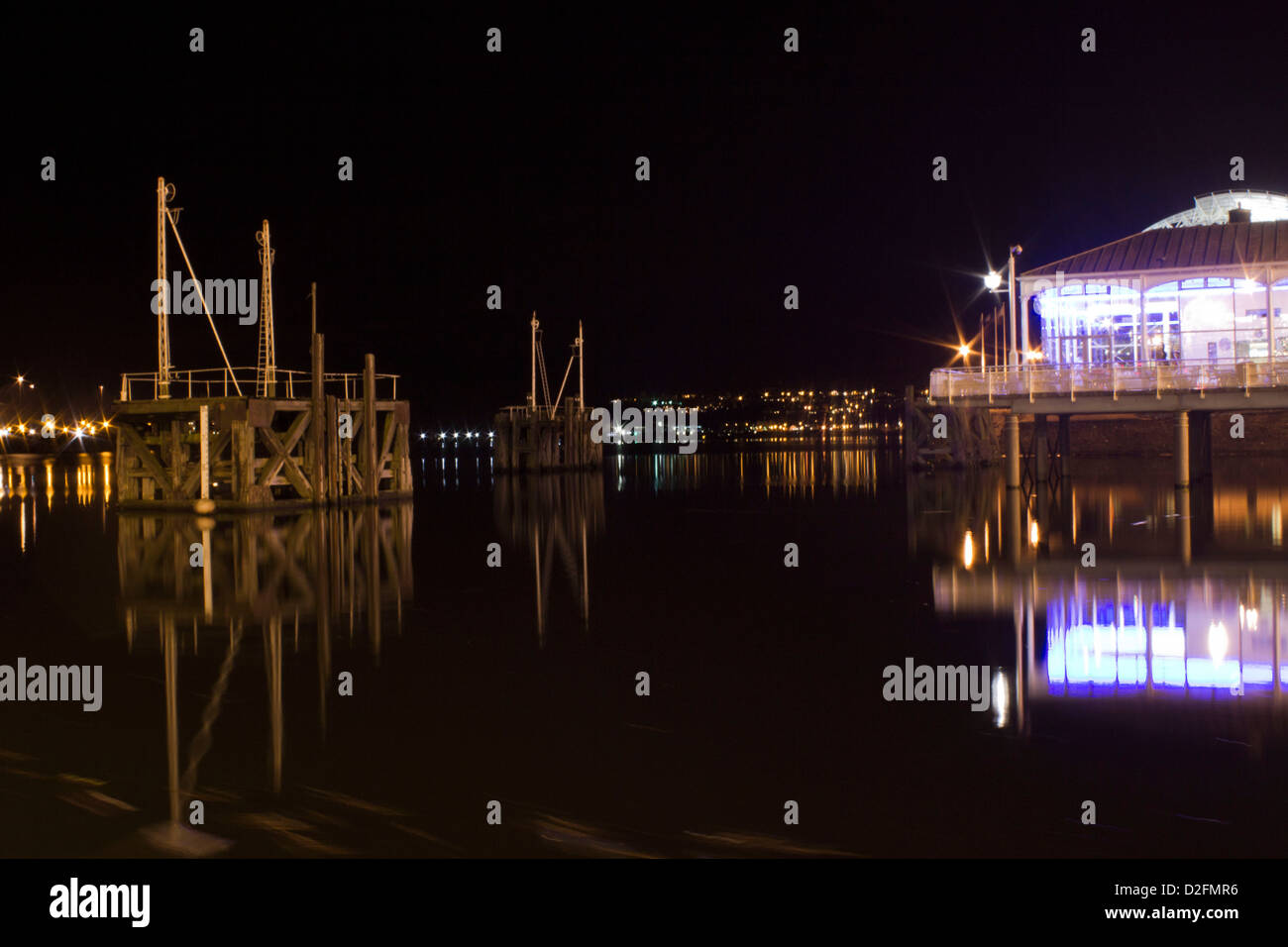 Cardiff Bay at Night Stock Photo - Alamy
