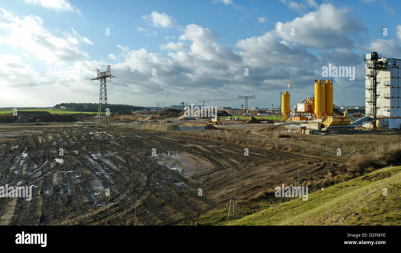 View of the information tower at the construction side of the future ...