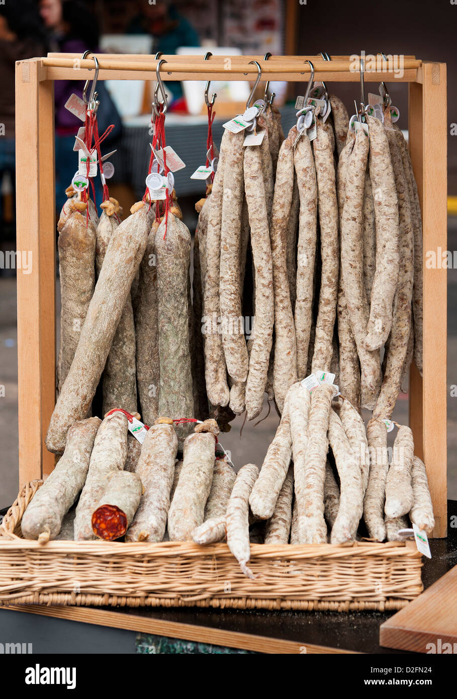 Salami hanging hi-res stock photography and images - Alamy