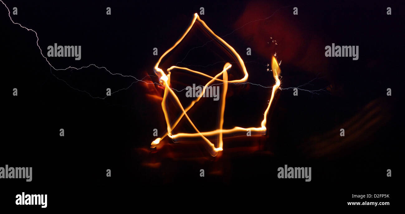 waiting for flash - light painting Stock Photo - Alamy