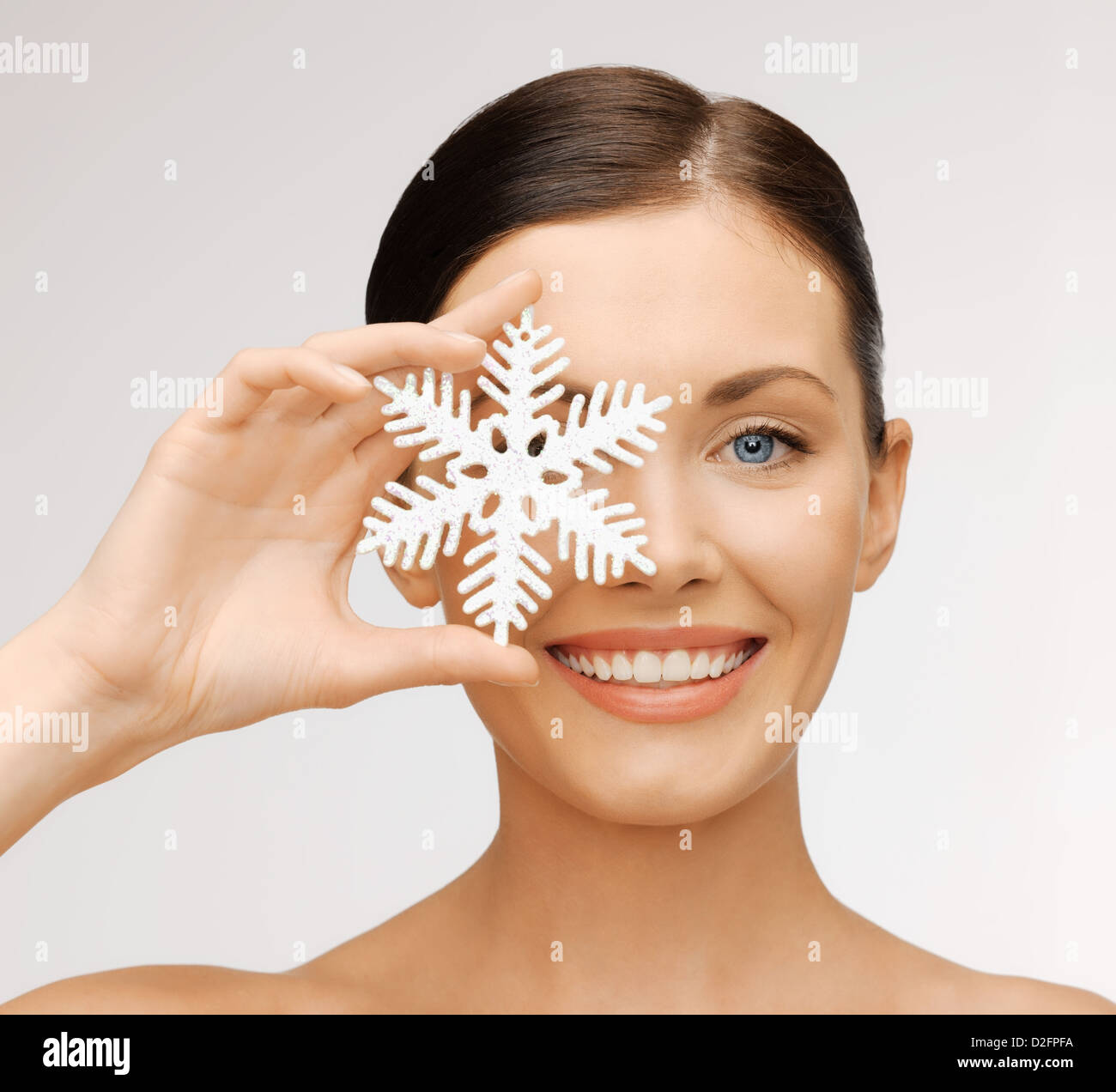 woman with snowflake Stock Photo - Alamy