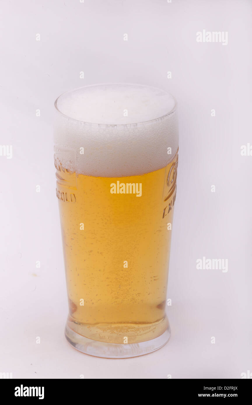 Beer Glass on a white background Stock Photo - Alamy
