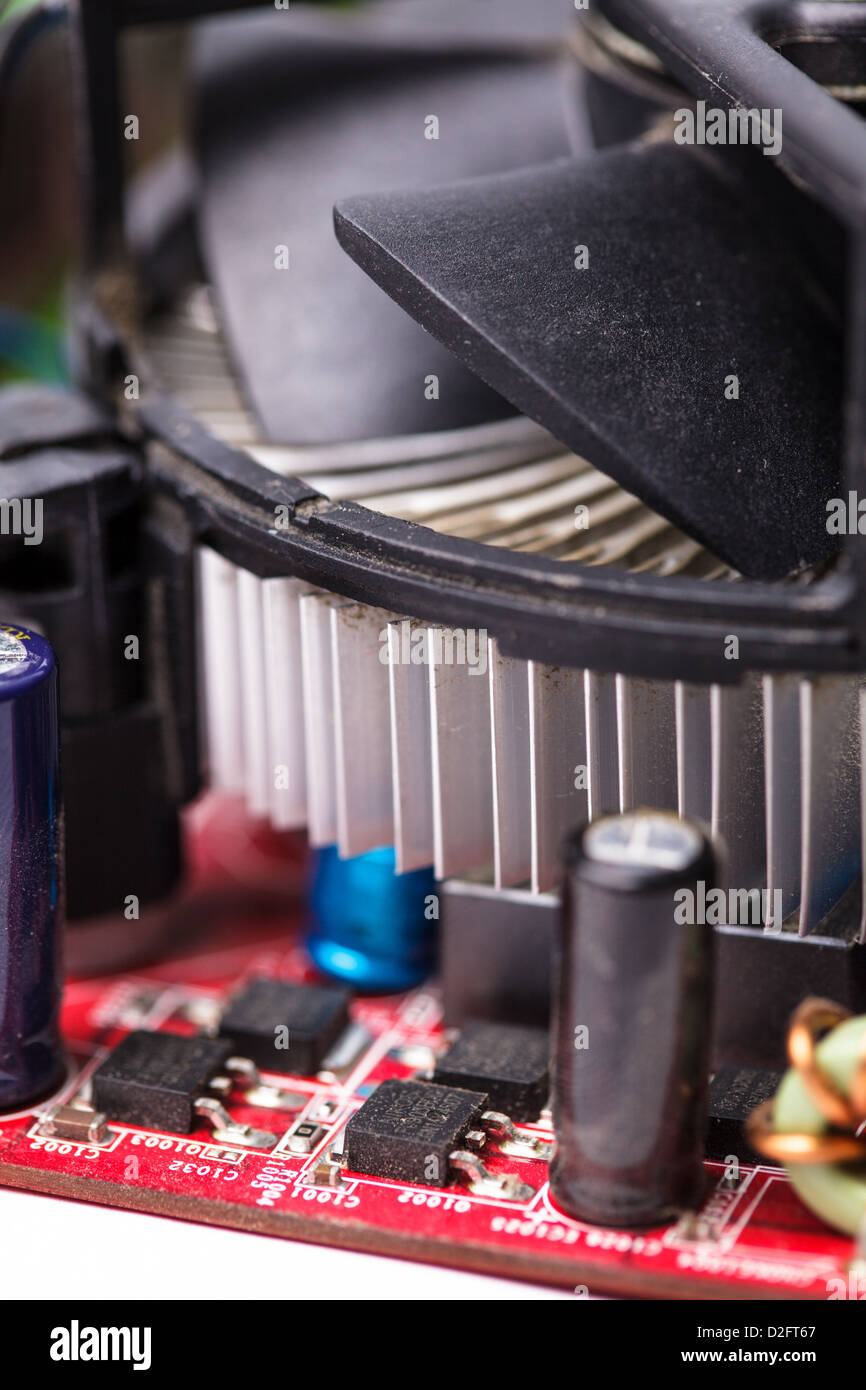 CPU cooler close up on the computer's motherboard Stock Photo - Alamy