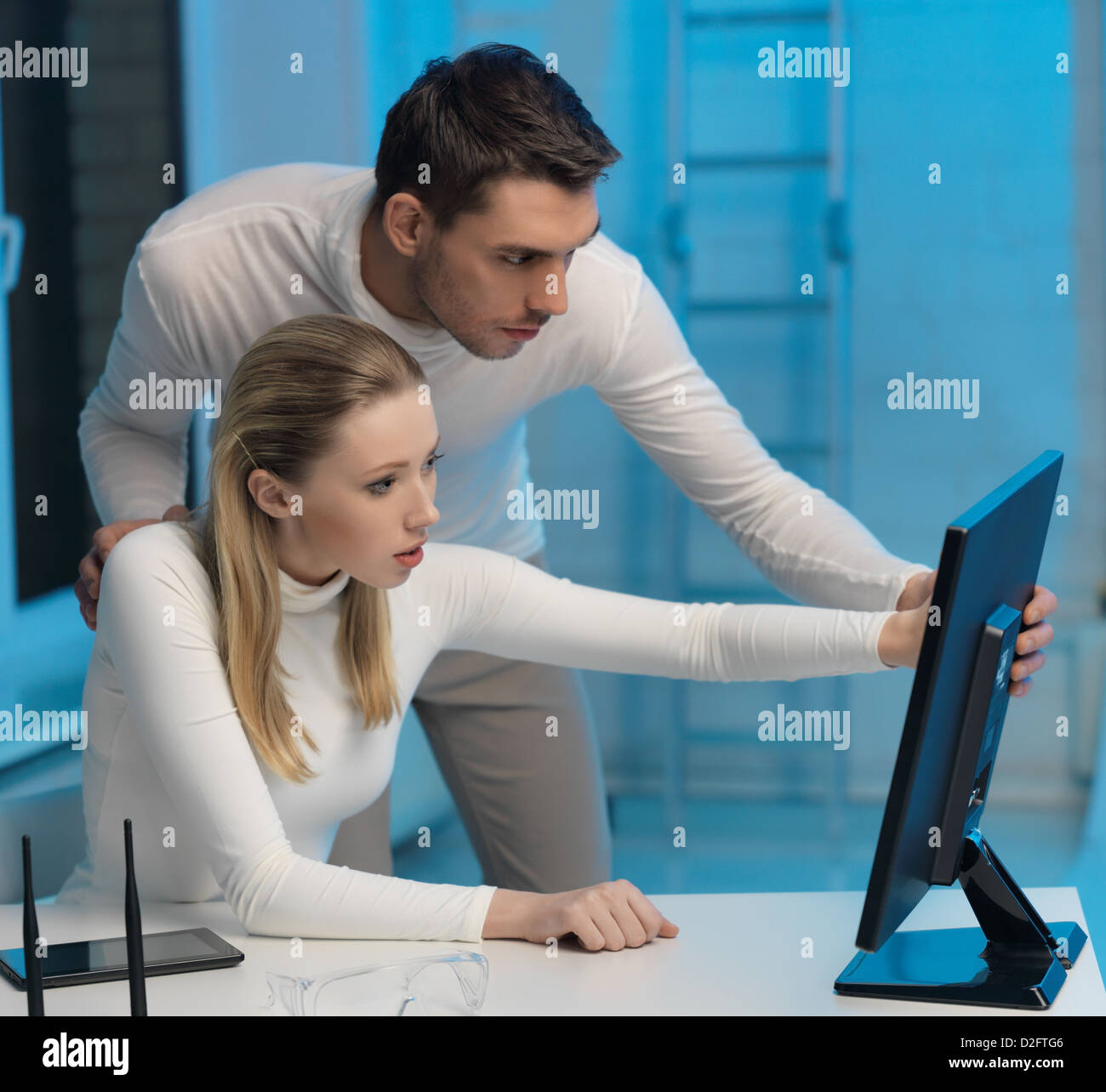 man and woman in laboratory Stock Photo - Alamy