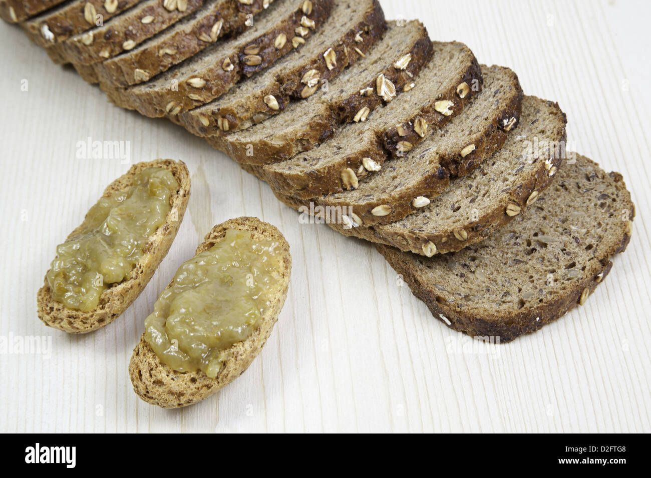 Breakfast with rye bread, detail of healthy food, healthy life Stock ...