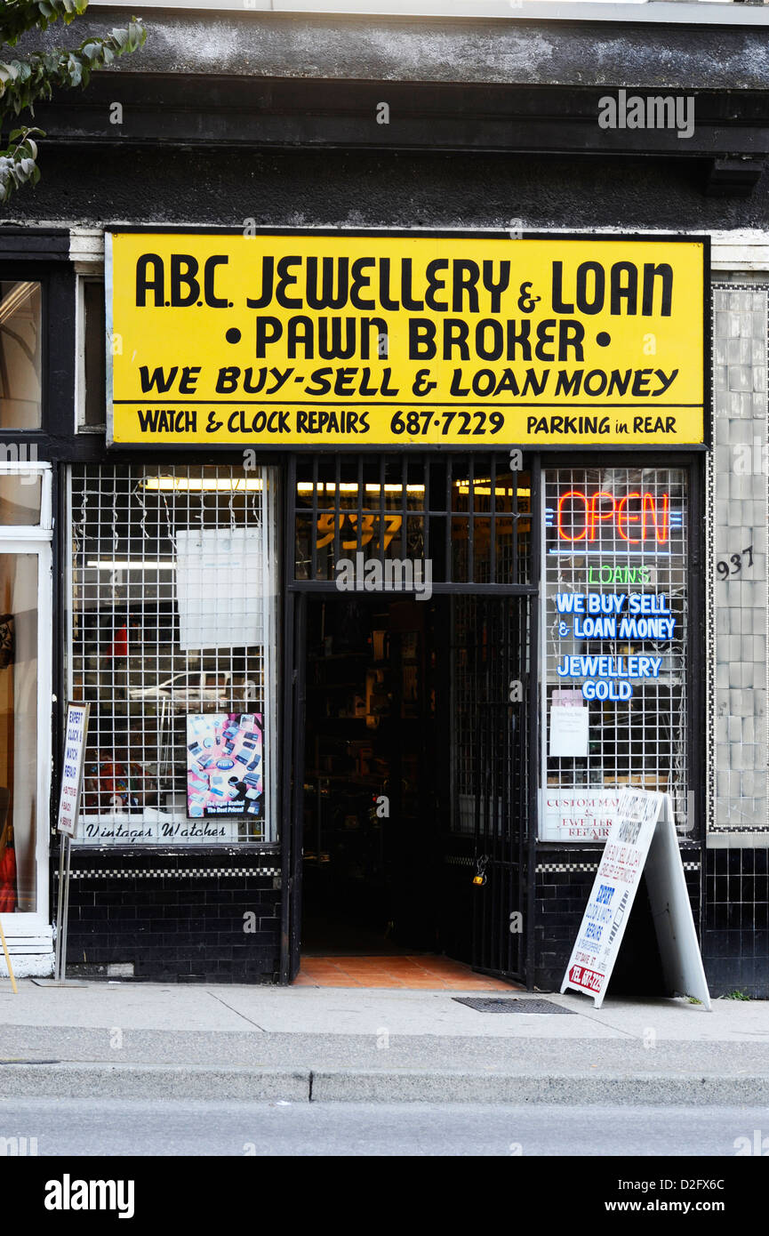A Pawn Brokers, English Bay, Vancouver Stock Photo - Alamy