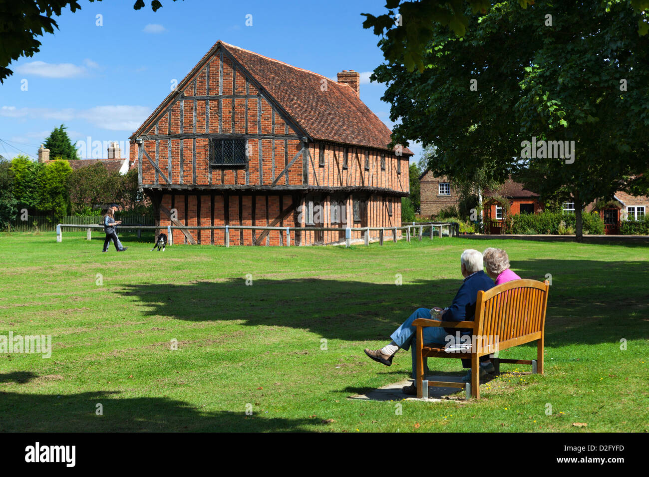 Elstow Moot Hall, 15th century Market house on Elstow Green Stock Photo ...