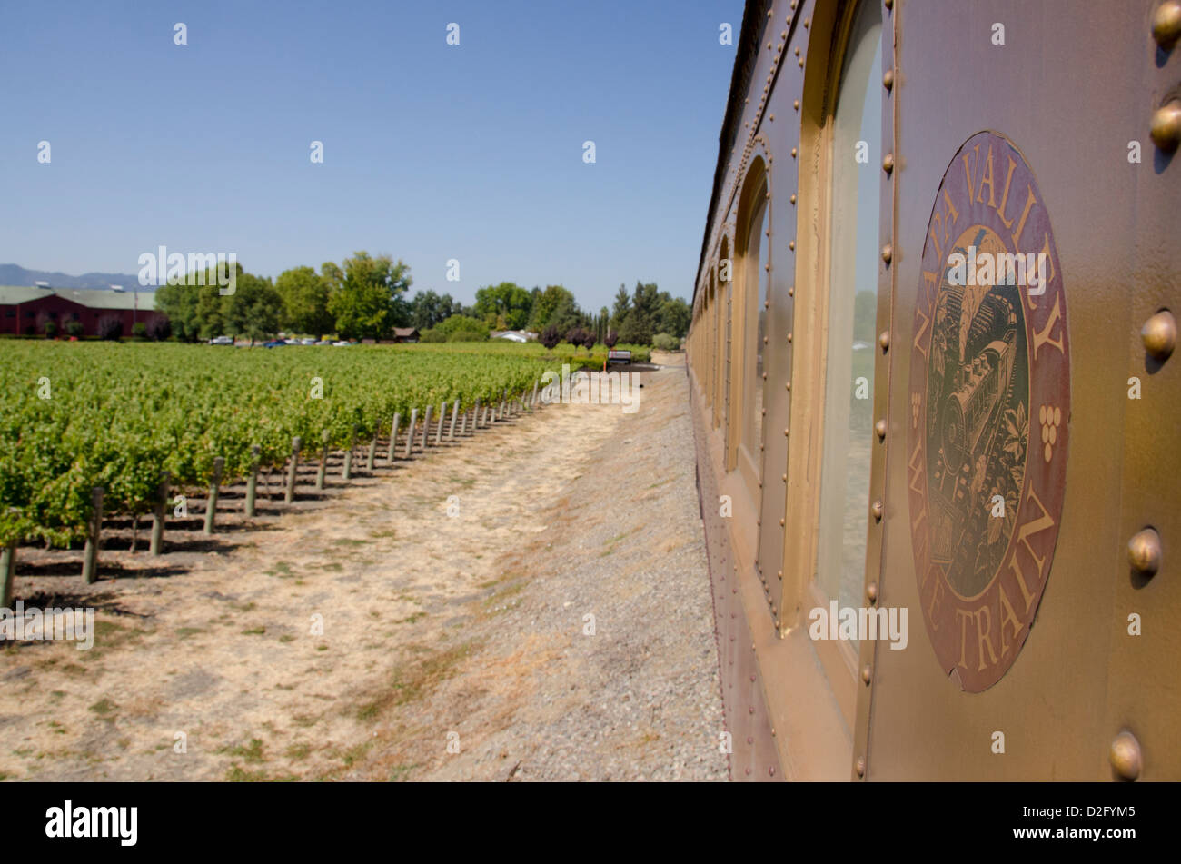California, Napa Valley Wine Train. Sonoma Valley vineyard view from ...