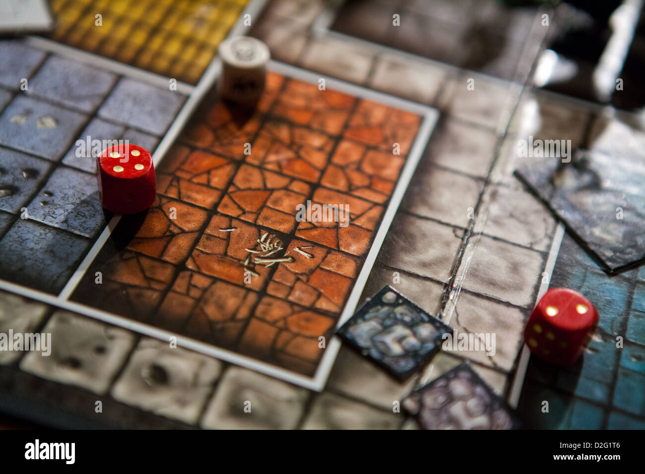 Miniature board gaming dice Stock Photo - Alamy