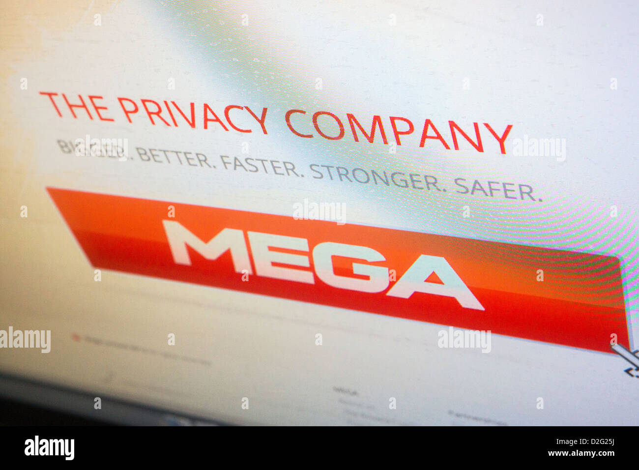 The Mega website founded by the controversial Kim Dotcom Stock Photo ...
