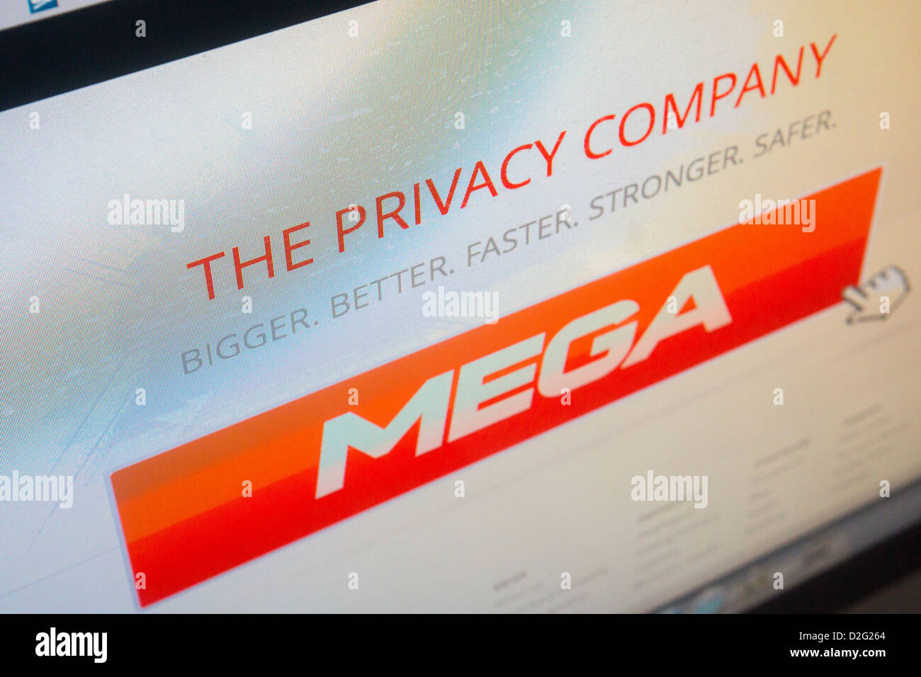 The Mega website founded by the controversial Kim Dotcom Stock Photo ...