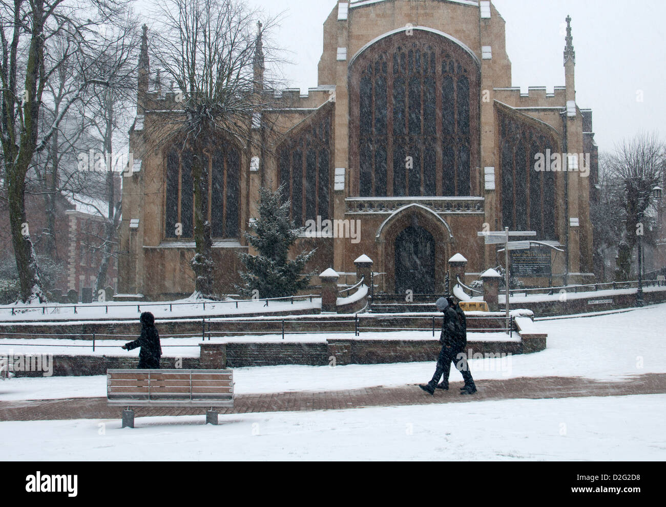 Holy Trinity Church in snowy weather, Coventry, UK Stock Photo - Alamy