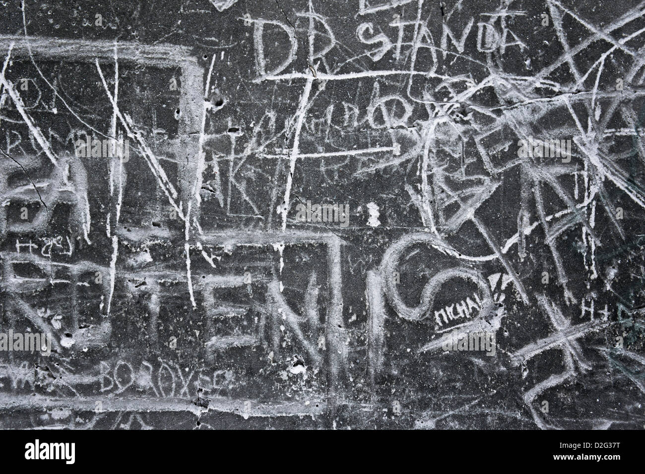 wall with inscriptions and graffiti Stock Photo - Alamy