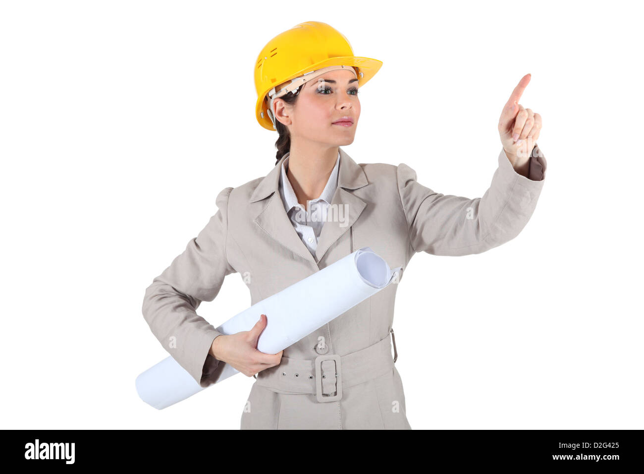 Female architect pointing Stock Photo - Alamy