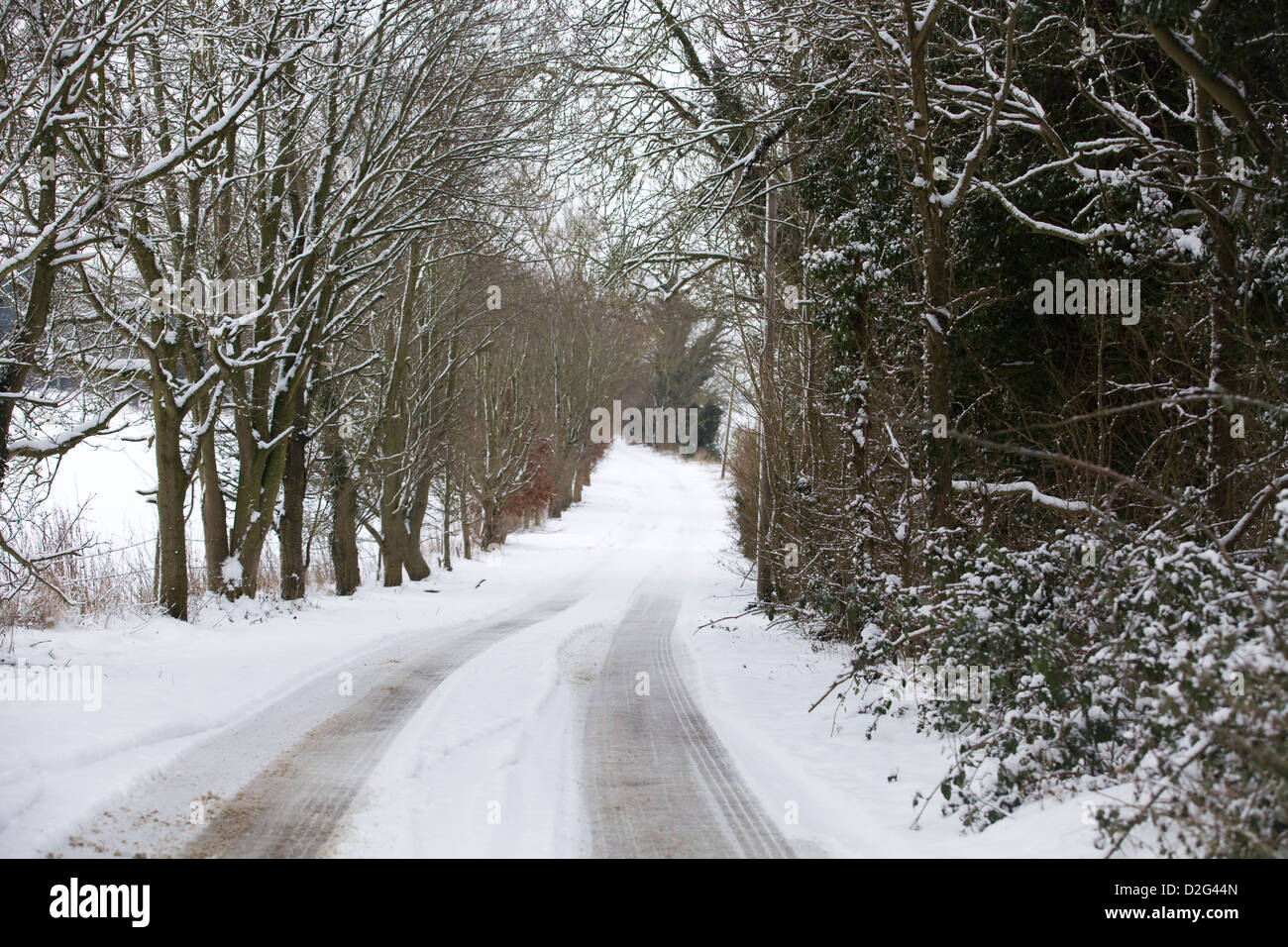 Country lane in deep snow hi-res stock photography and images - Alamy