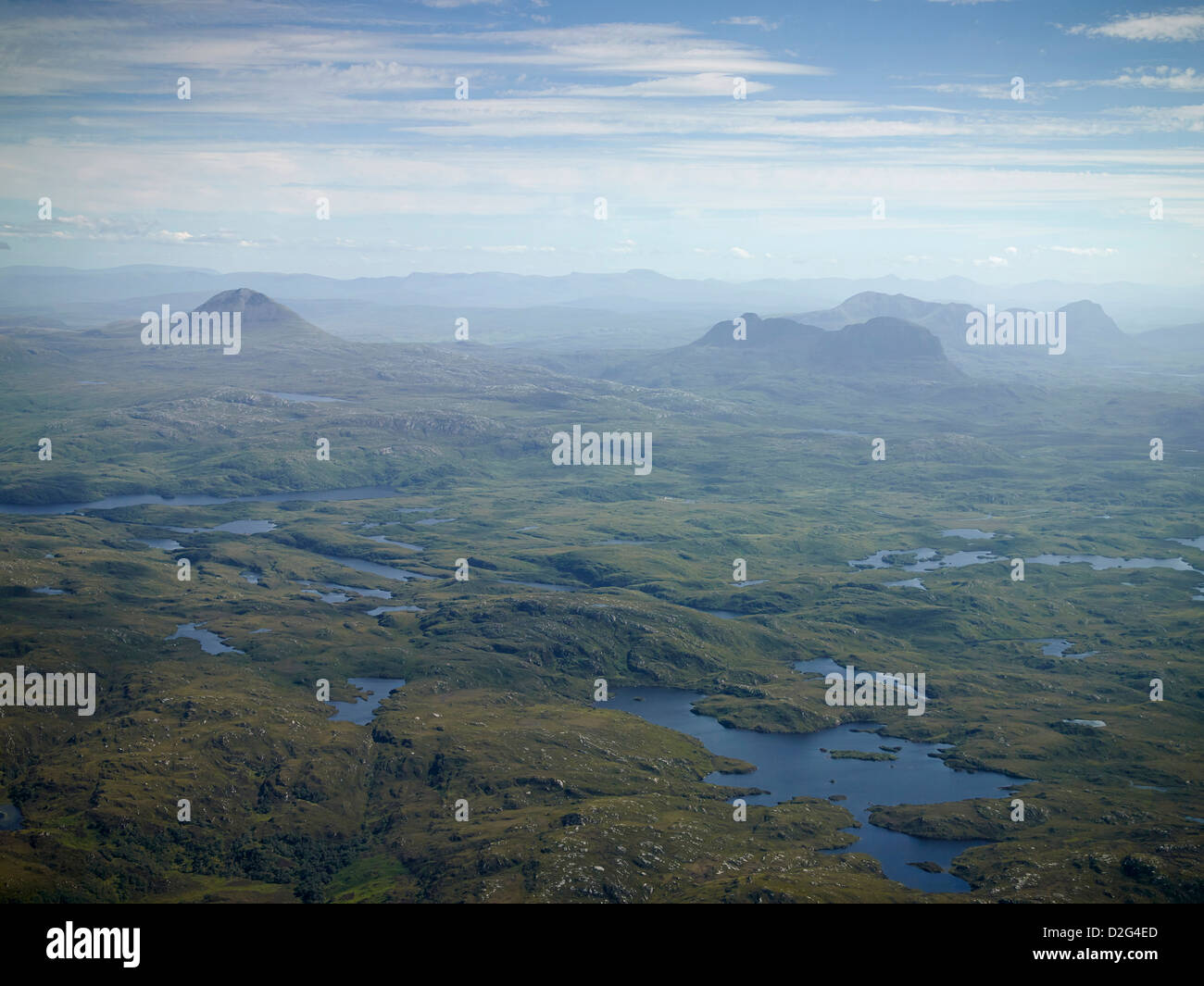 Suilven and Canisp from the air, showing the remoteness of Sutherland ...