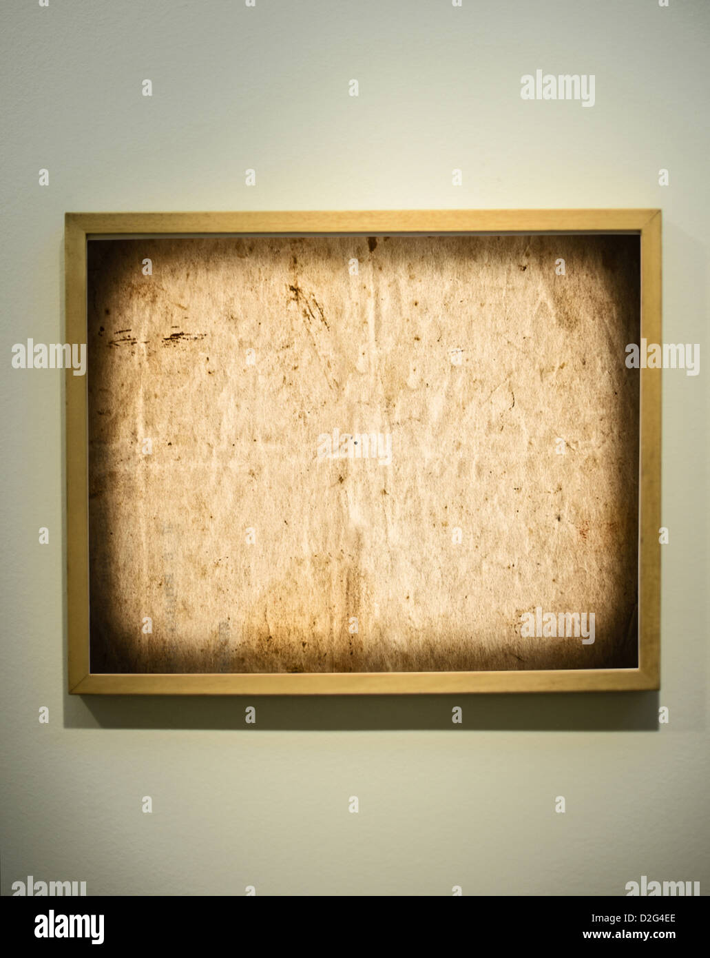 Empty picture frame on gallery wall Stock Photo - Alamy