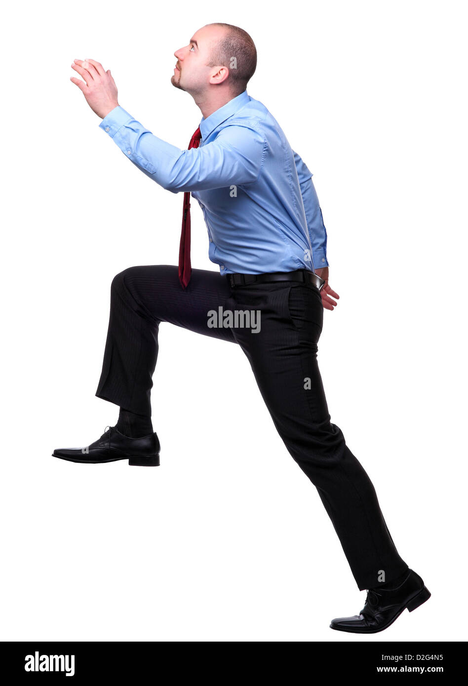 businessman in action isolated on white background Stock Photo - Alamy