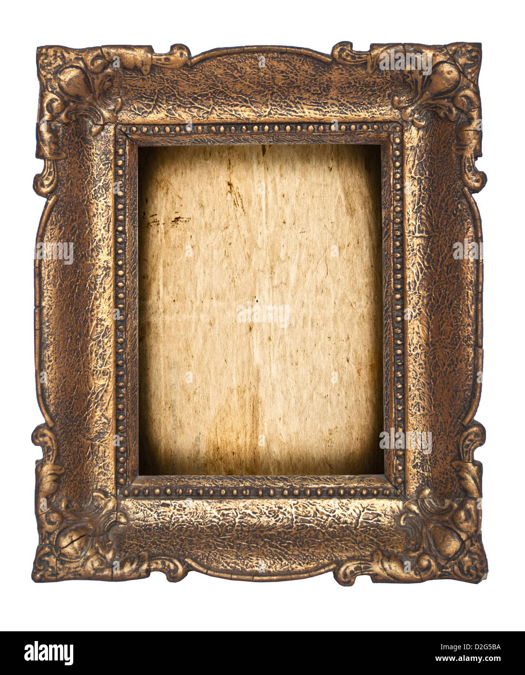Golden frame isolated on white Stock Photo - Alamy