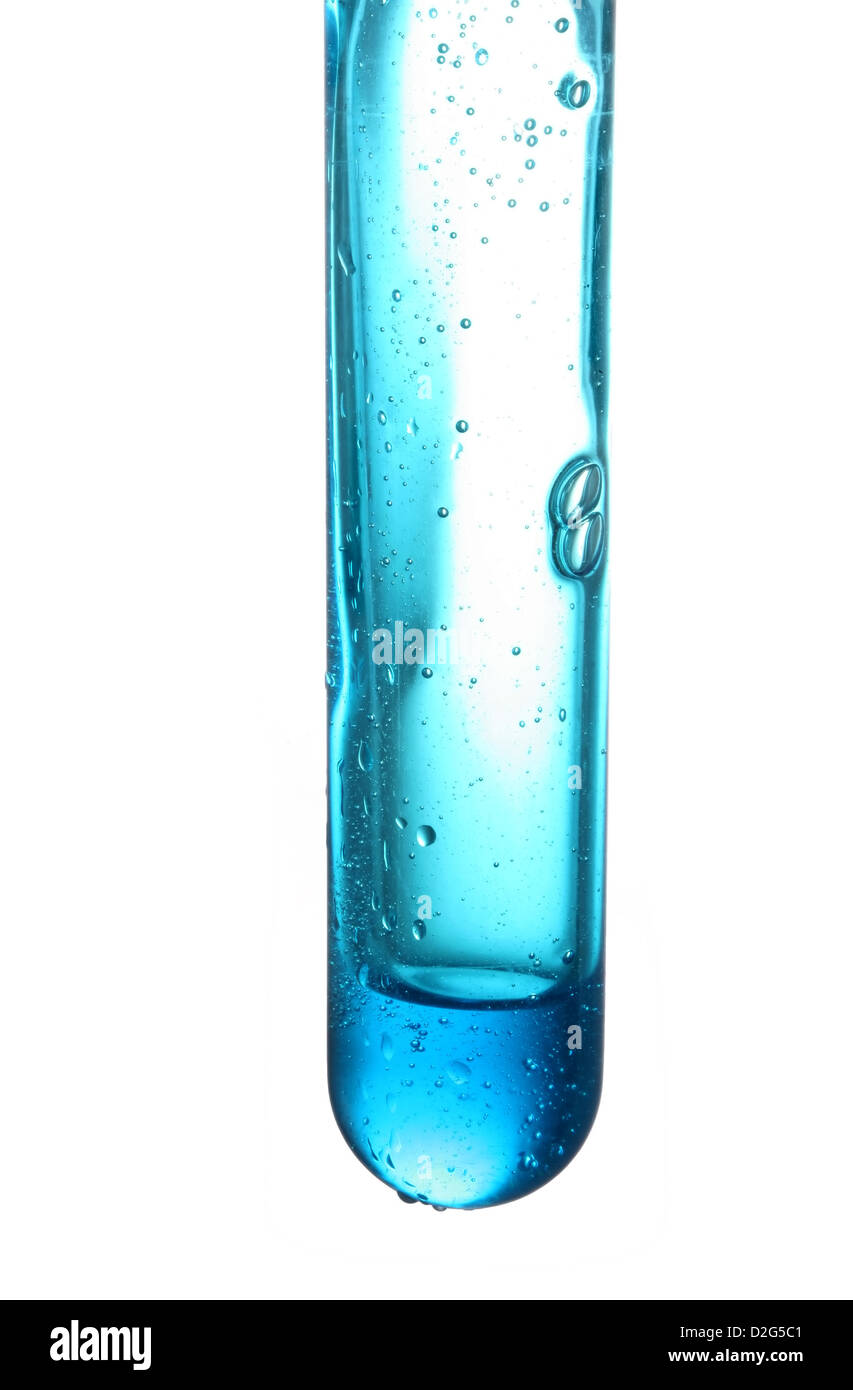 Test tube with a dark blue liquid on a white background Stock Photo - Alamy