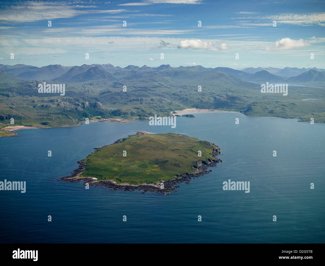 The anthrax Island, Gruinard Island and Bay from the air, North West ...