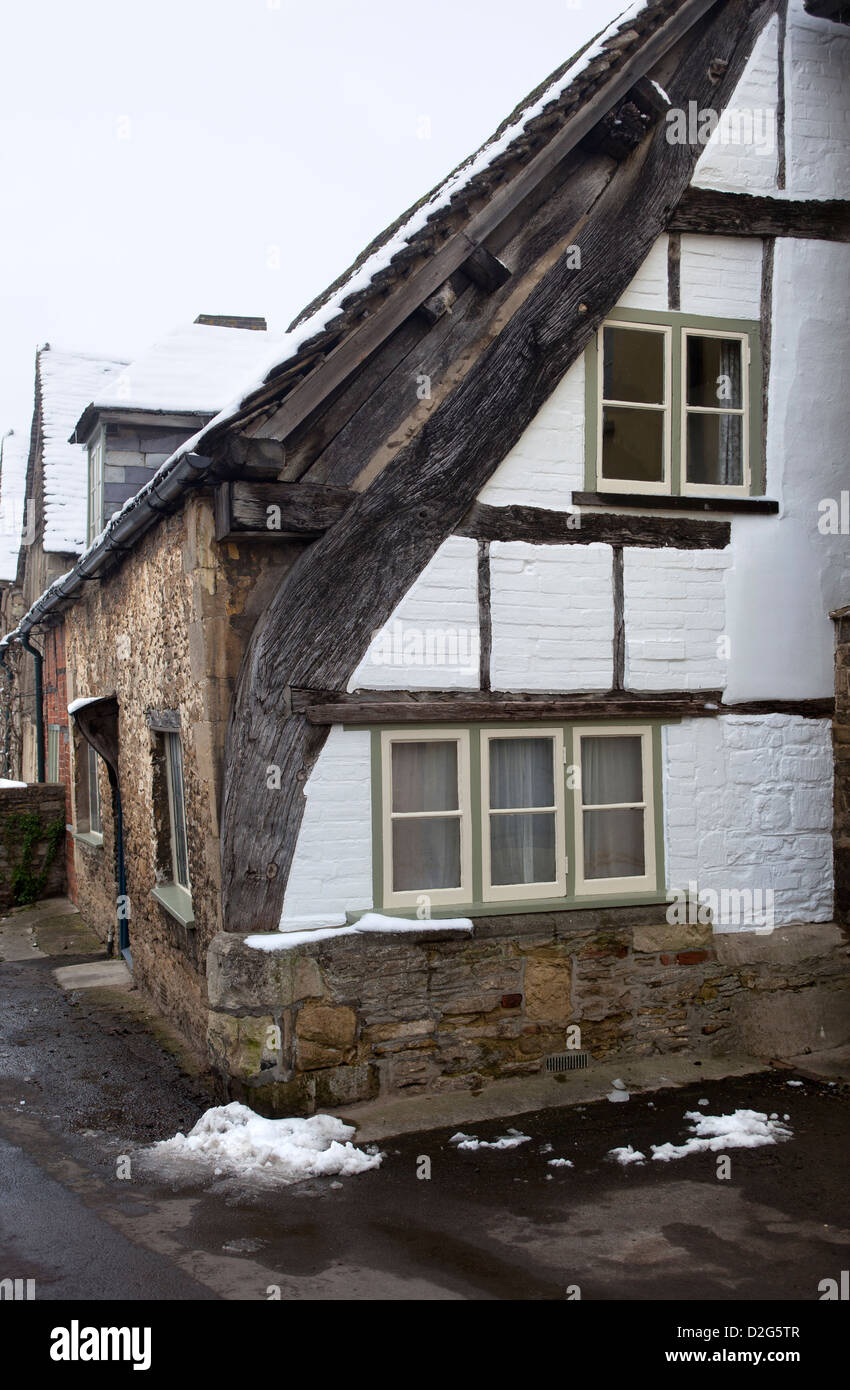 Cruck Frame Detail in old Timber Framed Building at Lacock Stock Photo ...