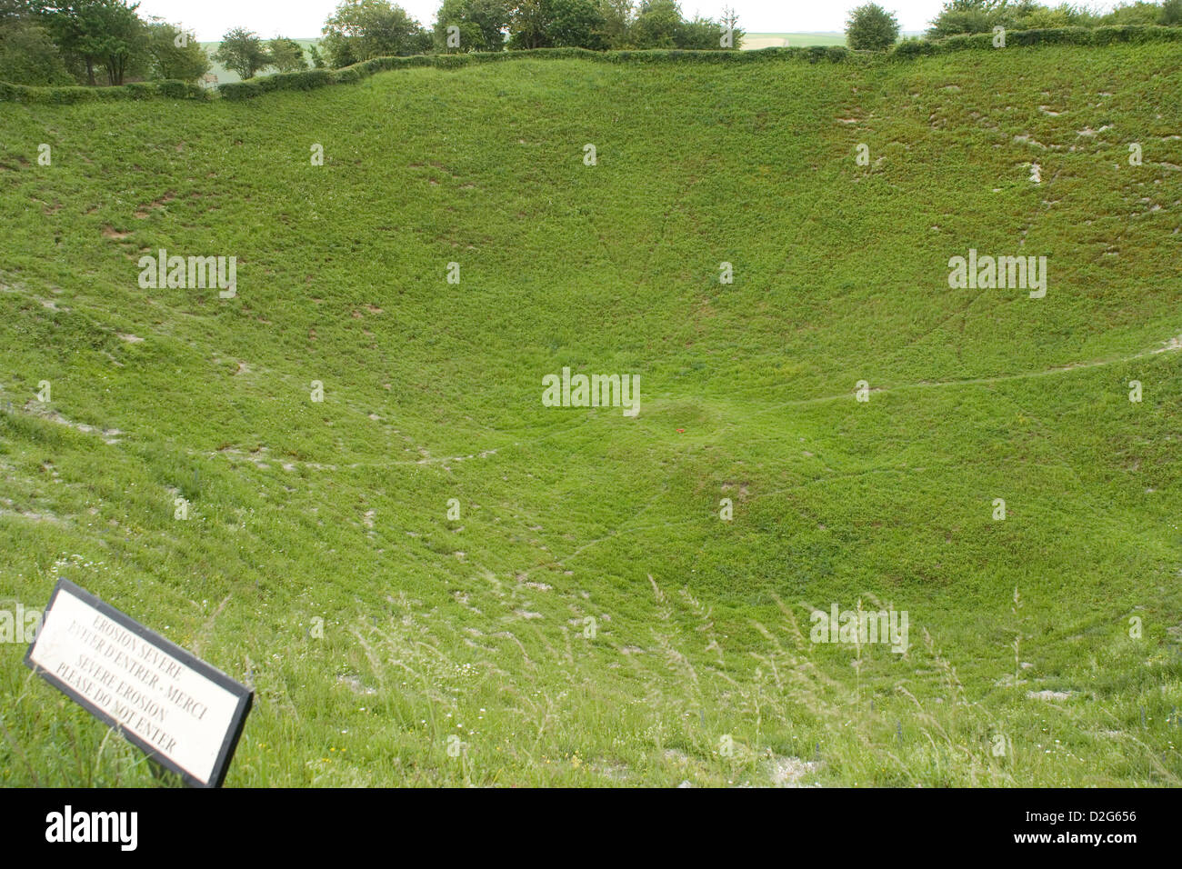 Lochnagar Crater in La Boiselle on the Somme in France, the site of a ...