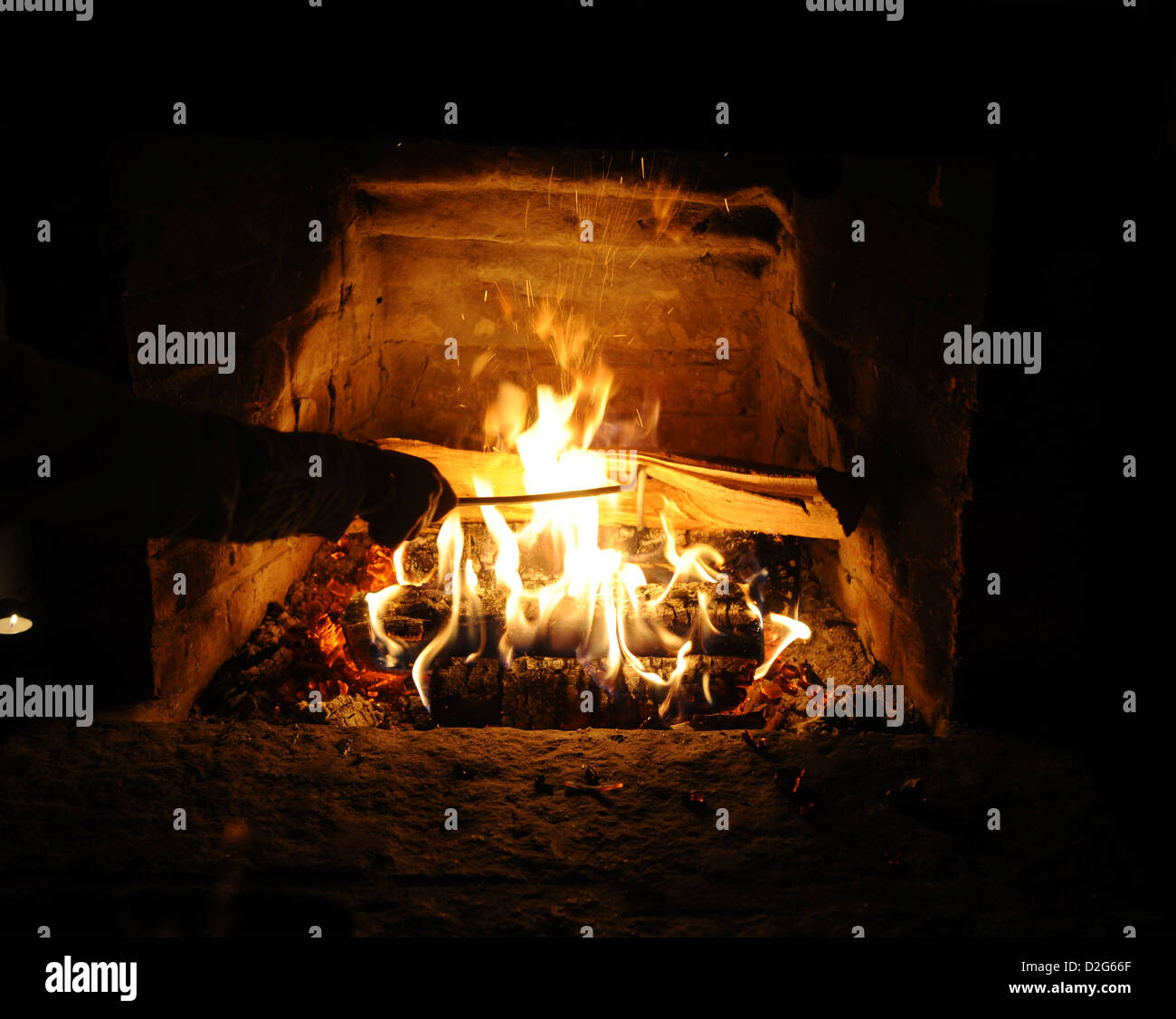 Berlin, Germany, fire burning in a fireplace Stock Photo - Alamy