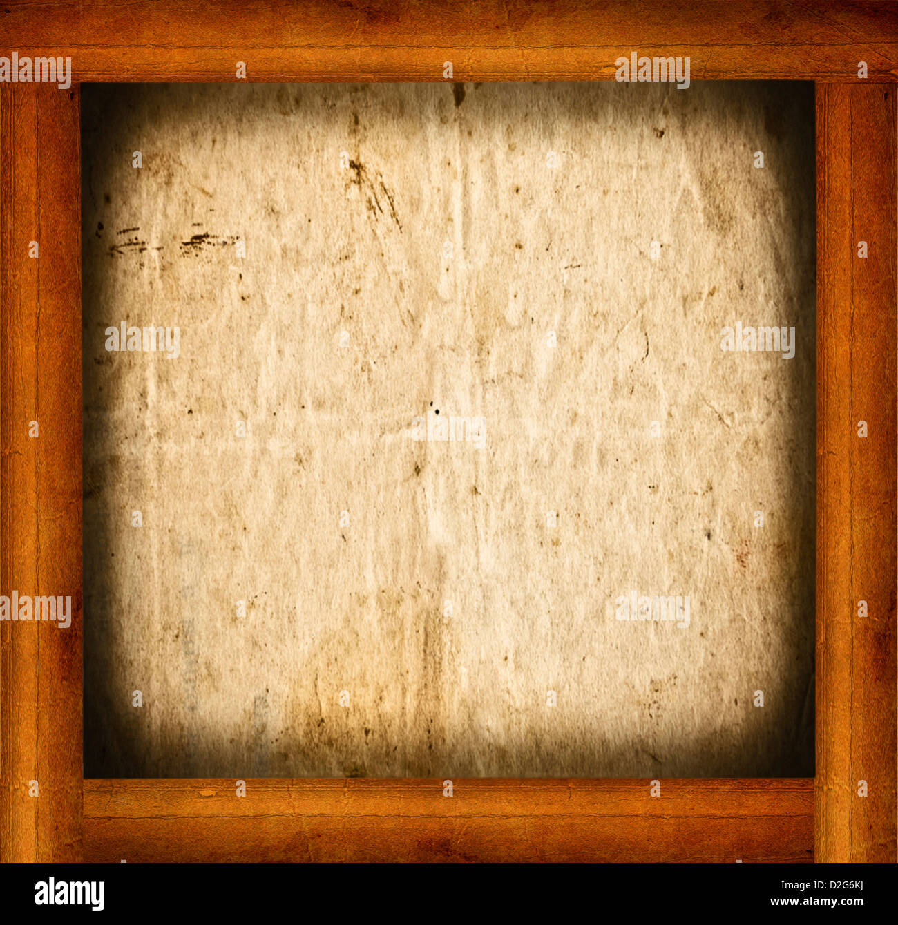 Wood frame with paper fill isolated on white Stock Photo - Alamy