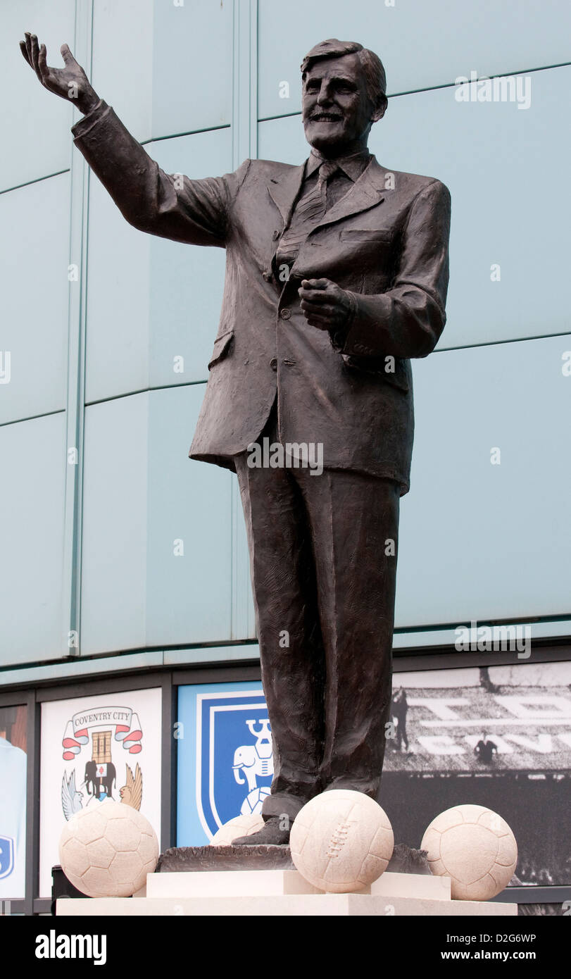 Statue of football legend Jimmy Hill, former Coventry City FC manager ...