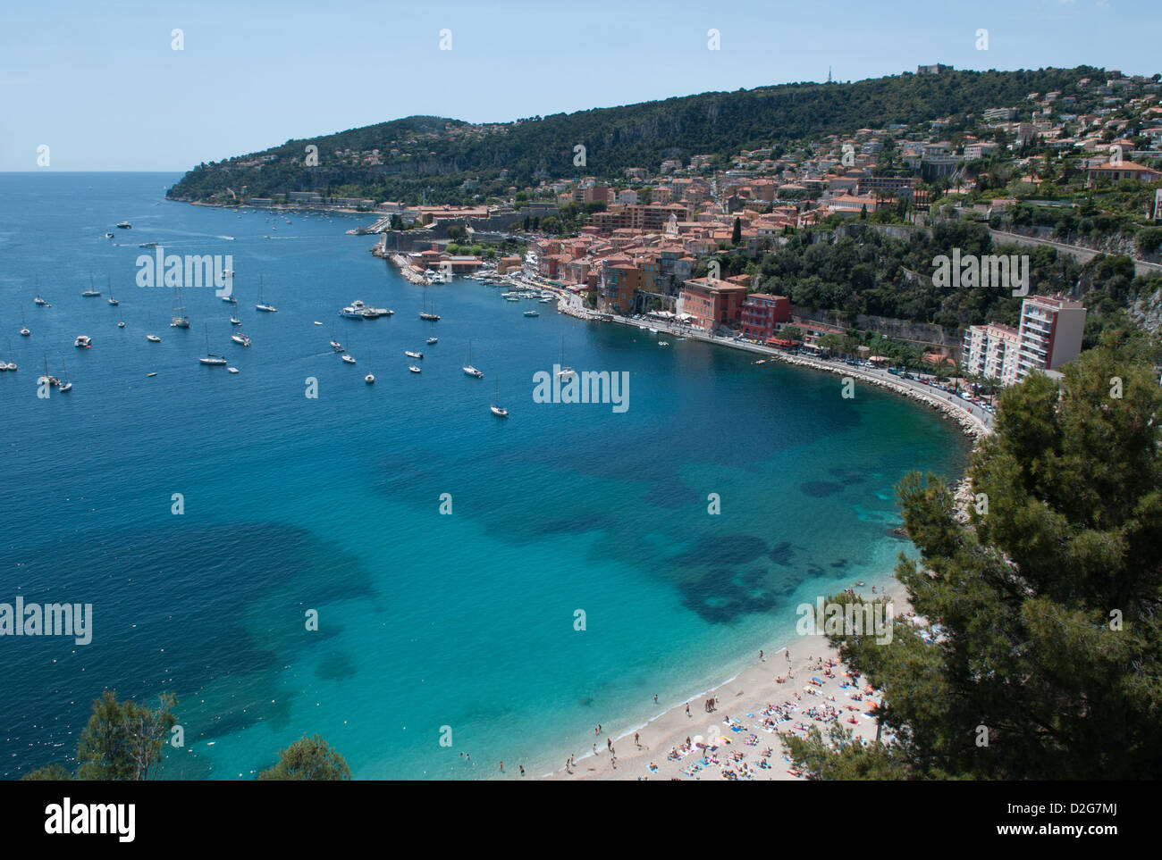 Bay of Villefranche sur Mer next to city of Nice on the french riviera ...