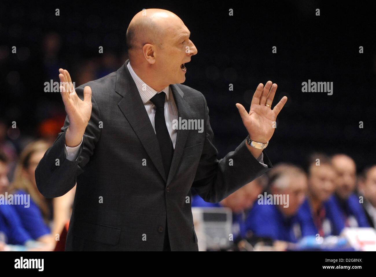 Coach of Riga Ramunas Butautas during the Eurocup basketball match ULEB ...