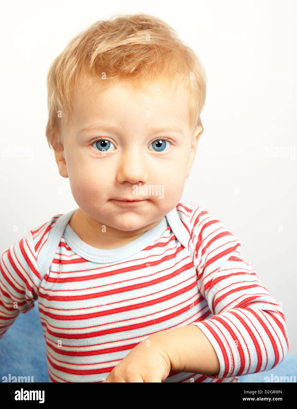 Studio portrait of a happy one year old baby boy Stock Photo - Alamy