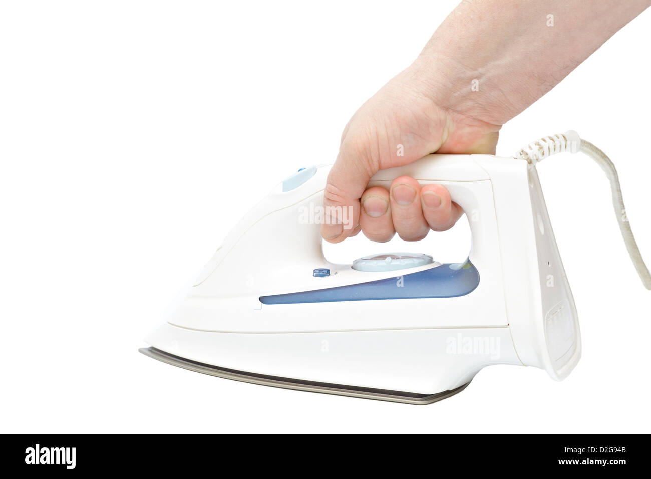 Isolated human hand with an iron Stock Photo - Alamy
