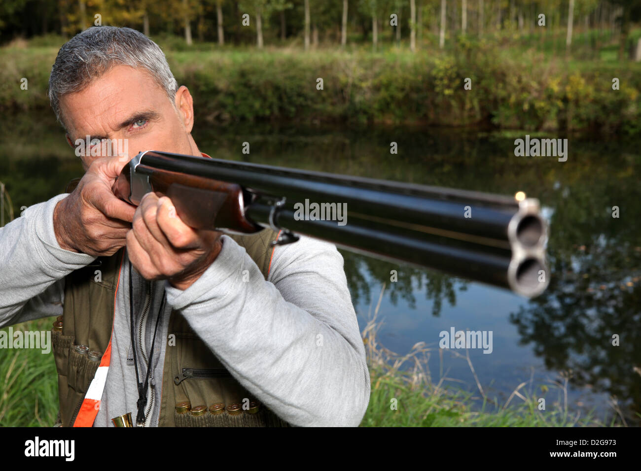a hunter aiming for a target Stock Photo - Alamy