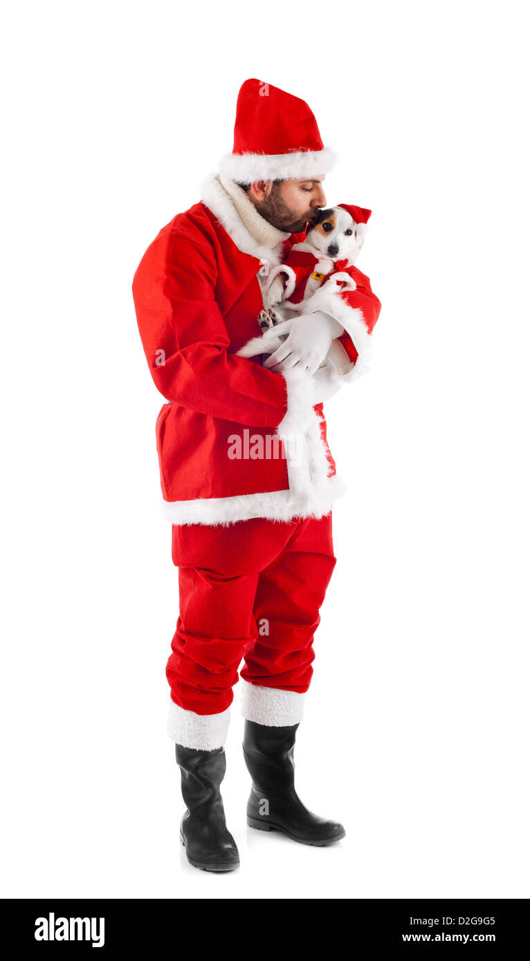 Santa claus dog on Cut Out Stock Images & Pictures - Alamy