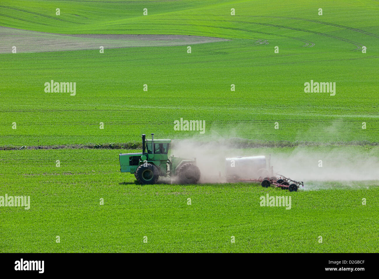 Farming Work on the Green Fields in Palouse, Washington Stock Photo - Alamy