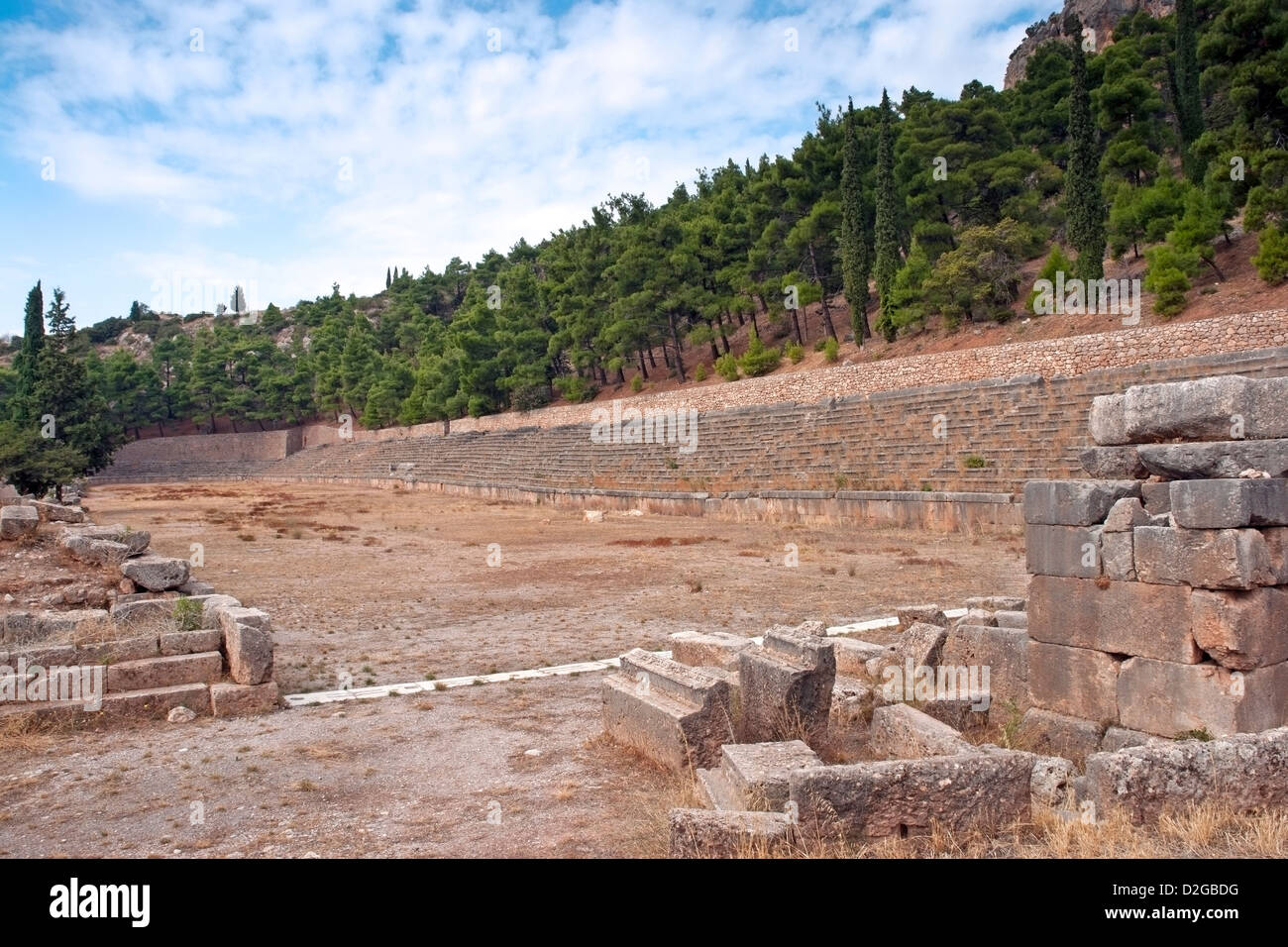 The Stadium at the top of the ruins of Delphi;Greece Stock Photo - Alamy