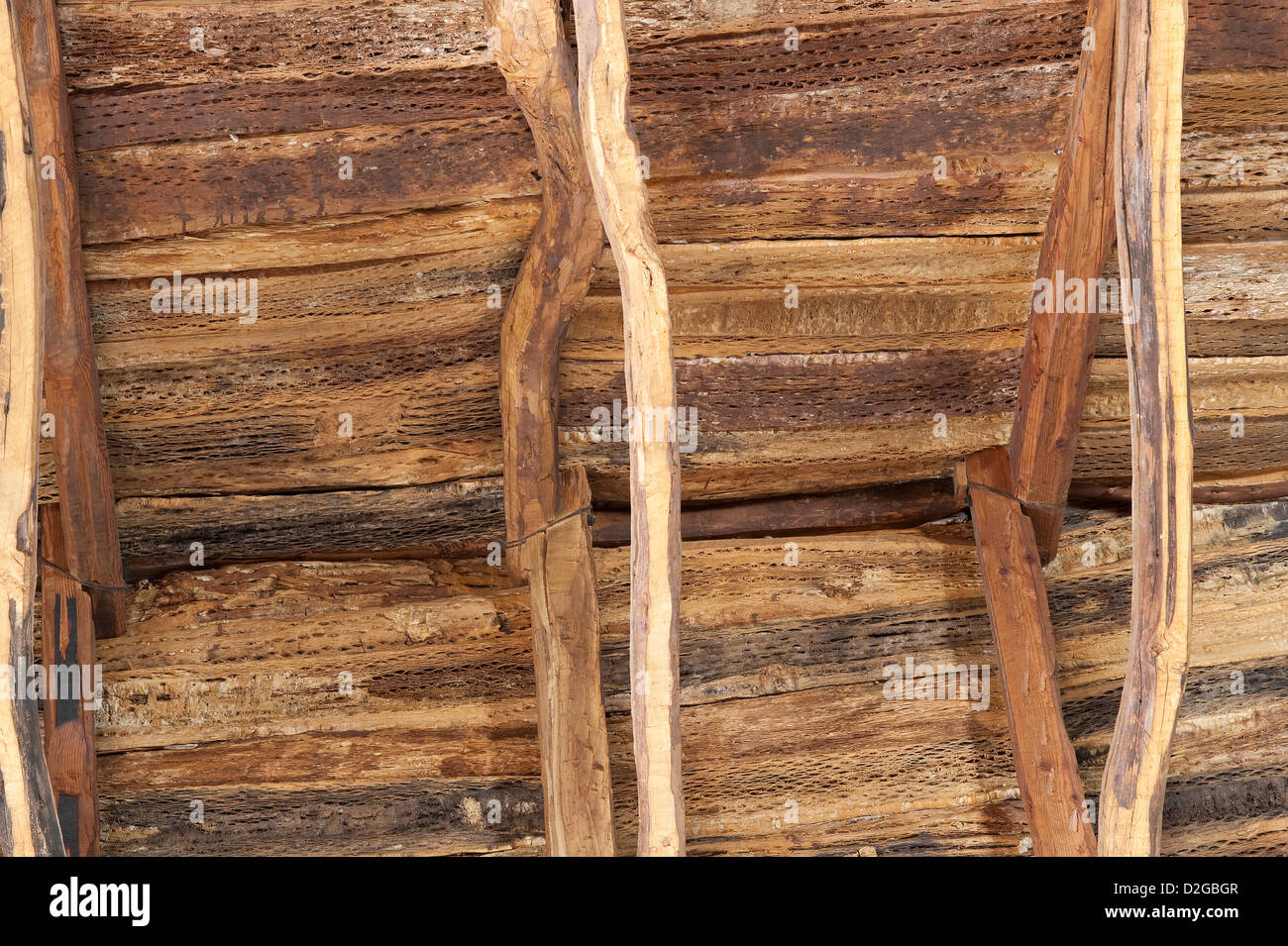 Church of San Pedro de Atacama details ceiling made of chañar ...