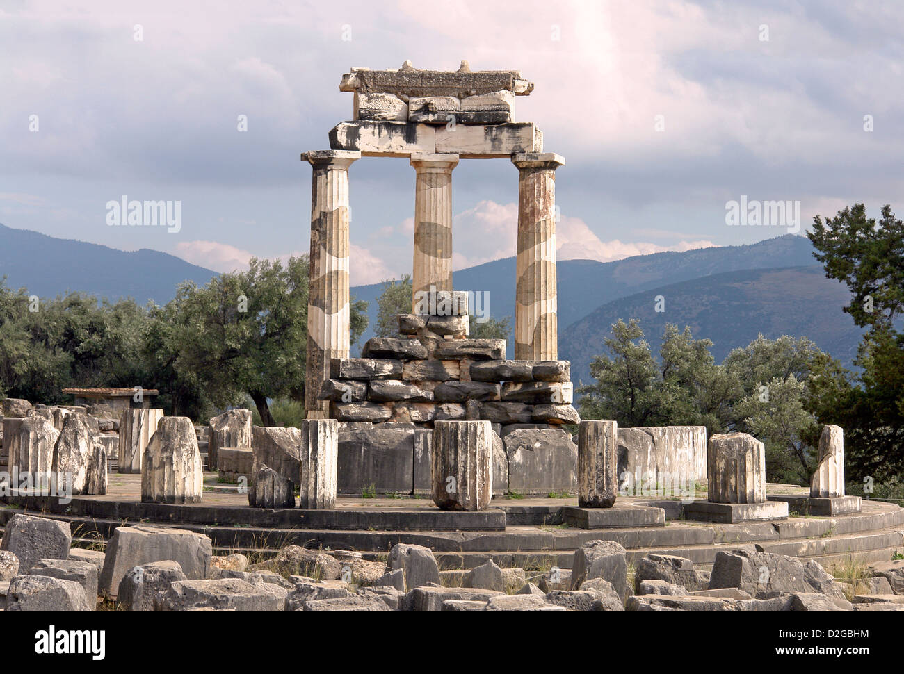 The Tholos at the Sanctuary of Athena,Delphi;Greece Stock Photo - Alamy