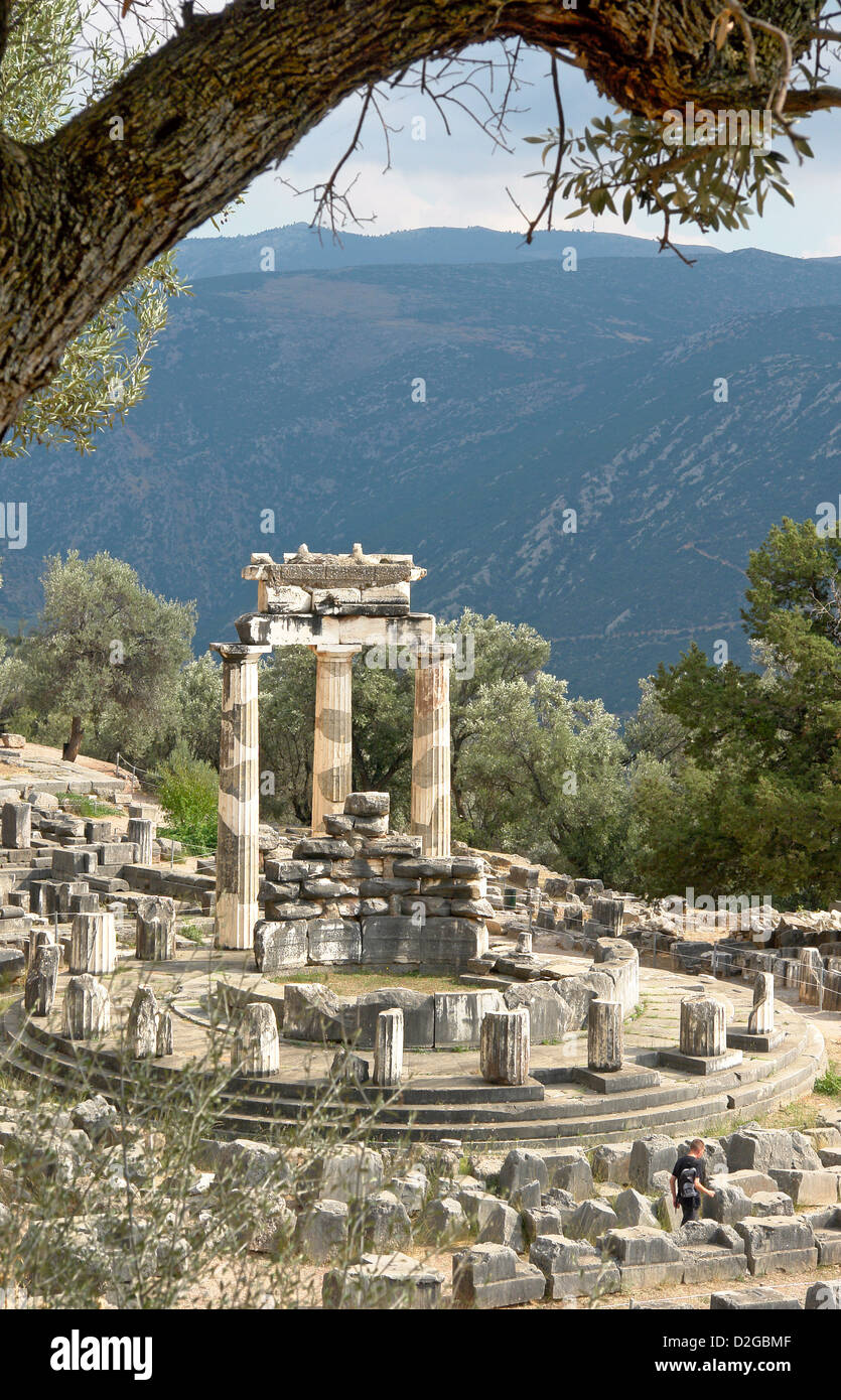 The Tholos at the Sanctuary of Athena,Delphi;Greece Stock Photo - Alamy