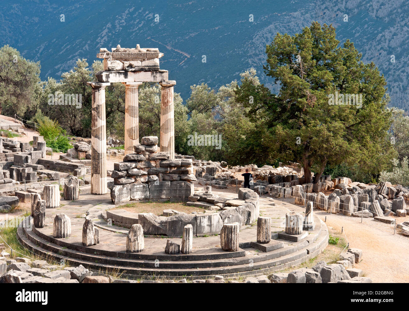 The Tholos at the Sanctuary of Athena,Delphi;Greece Stock Photo - Alamy