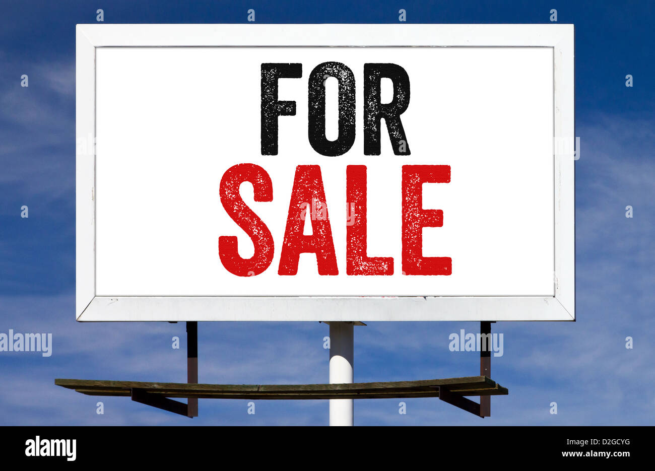 For Sale Message on a white billboard advertisement sign Stock Photo ...